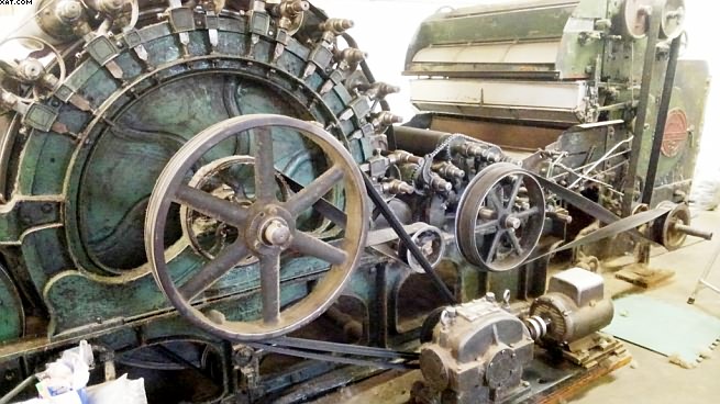 WHITIN 60" Woolen Card, 3 cylinders, feed hopper.