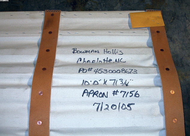 NEW Floor Apron, 10' W x 71 3/4" L, canvas w/ wood slats,